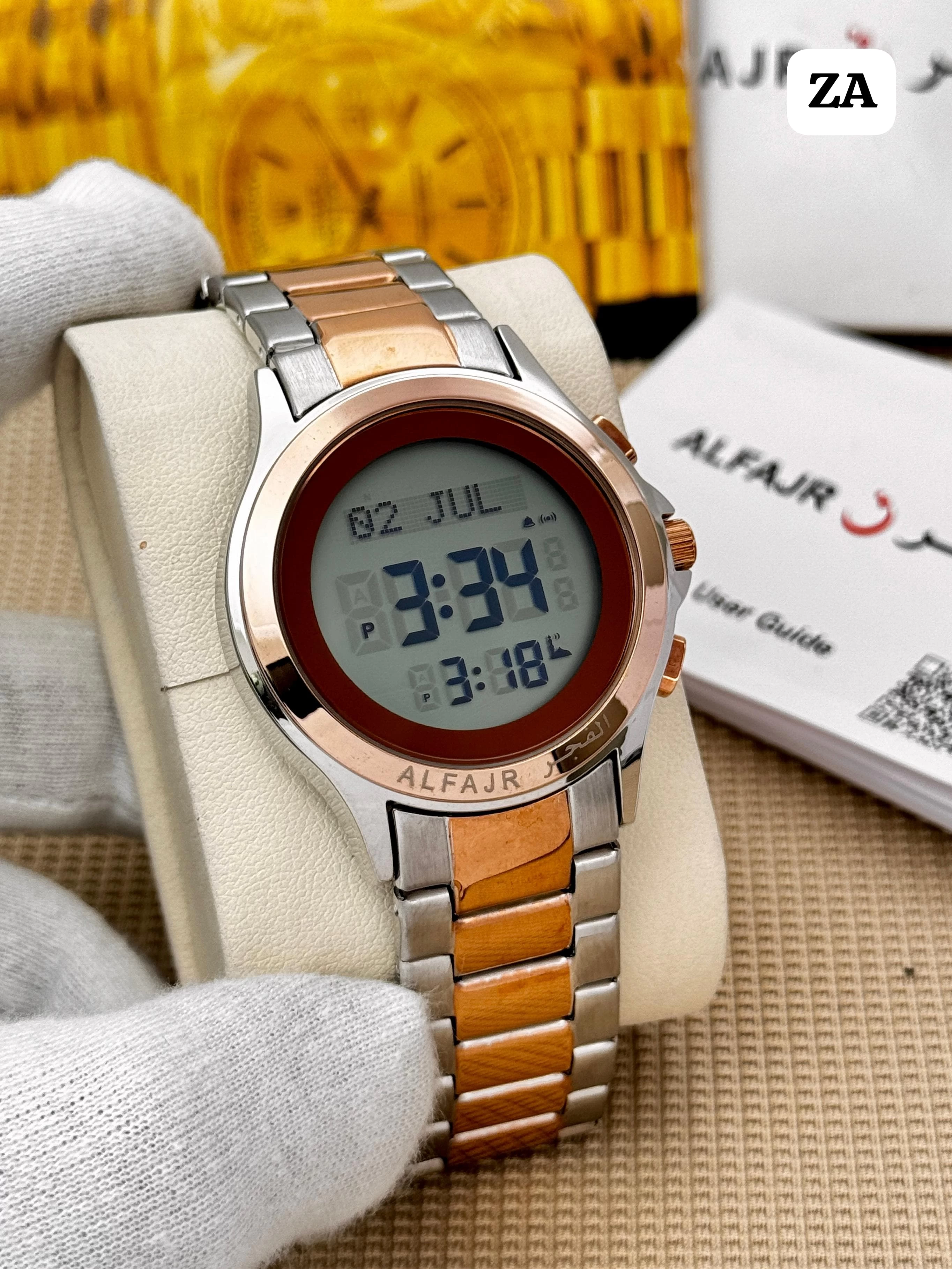 AL FAJR Men's Round Stainless Steel WR-02 Watch